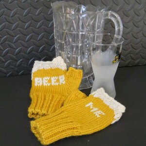 The Beer Me Fingerless Gloves in Four Flavors, Beer Lovers Gloves, Gift ...
