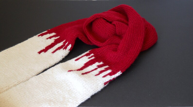 Zombie Apocalypse Scarf Blood Red and Ivory Scarf Vampire - Etsy
