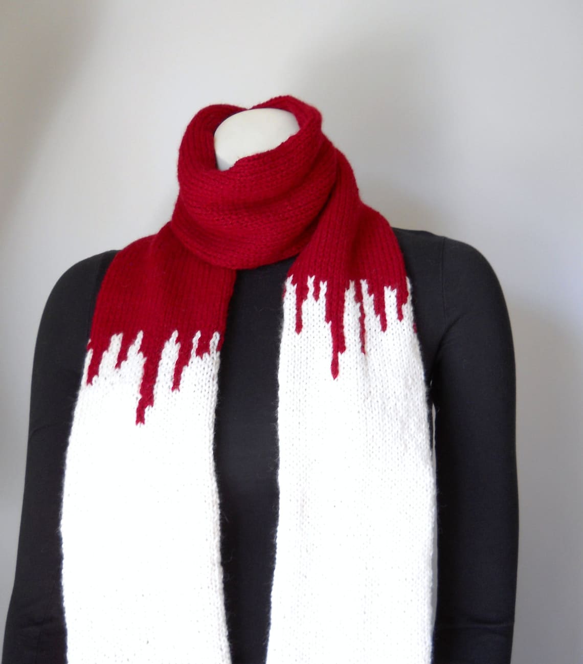 Zombie Apocalypse Scarf Blood Red and Ivory Scarf Vampire - Etsy