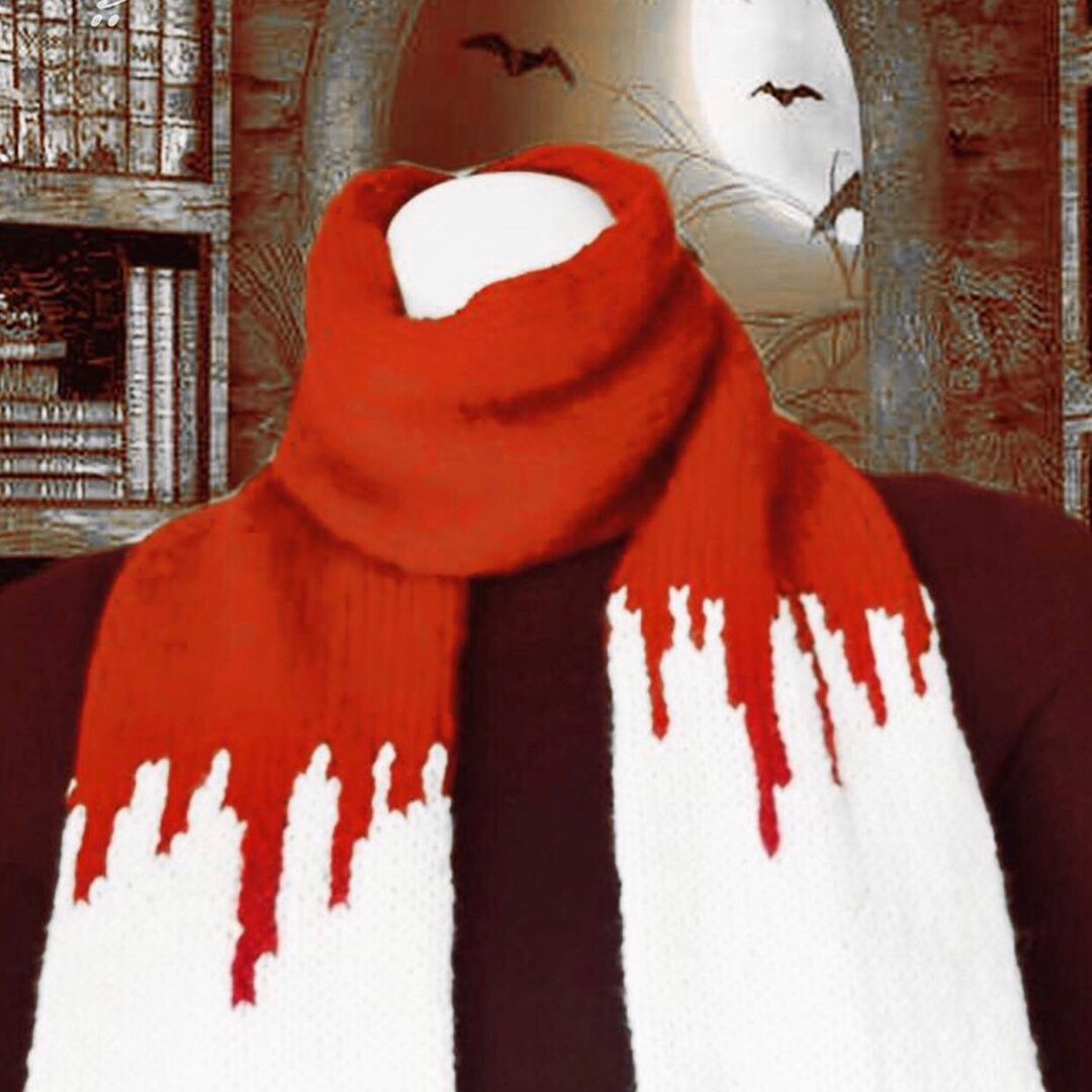 Zombie Apocalypse Scarf, Blood Red and Ivory Scarf, Vampire Tourniquet ...