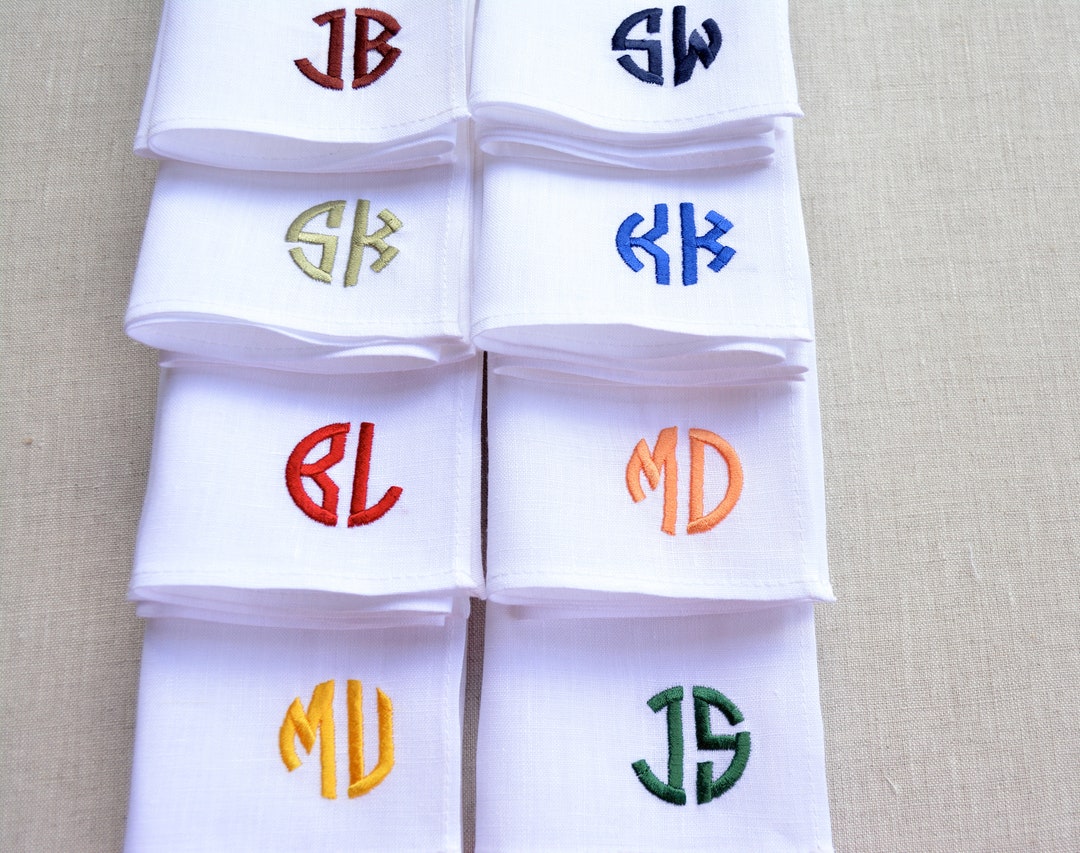 Personalized Pocket Squares/grooms Gift,monogrammed Pocket Square,white ...
