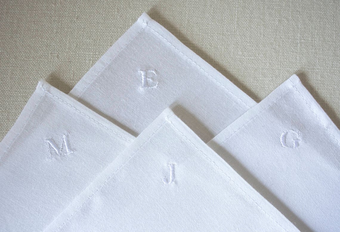 Pocket Square Groomsmen Personalized Pocket Square/cotton/monogrammed ...