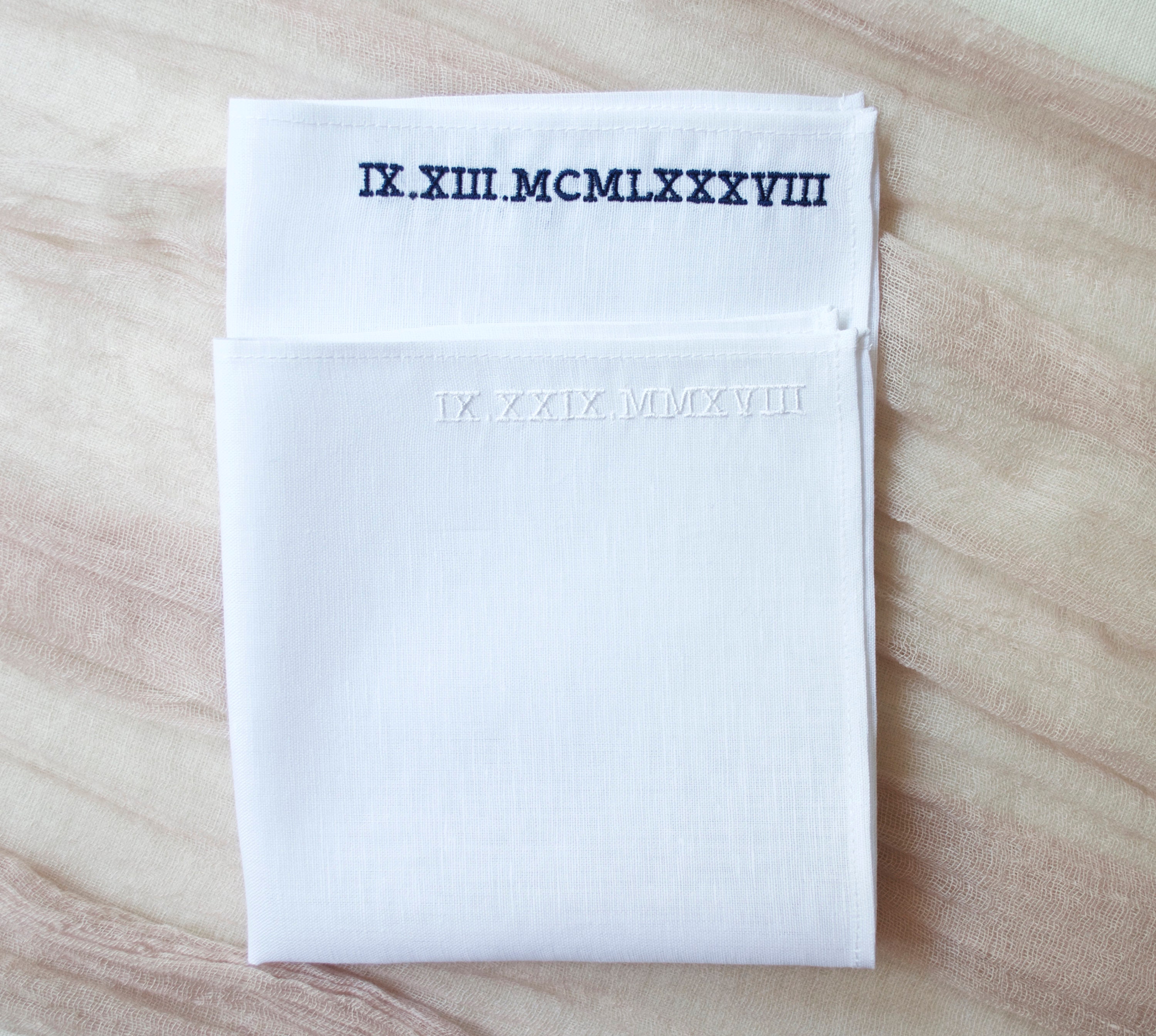 Pocket Squares/monogrammed/roman Numerals/embroidery/gift for - Etsy UK