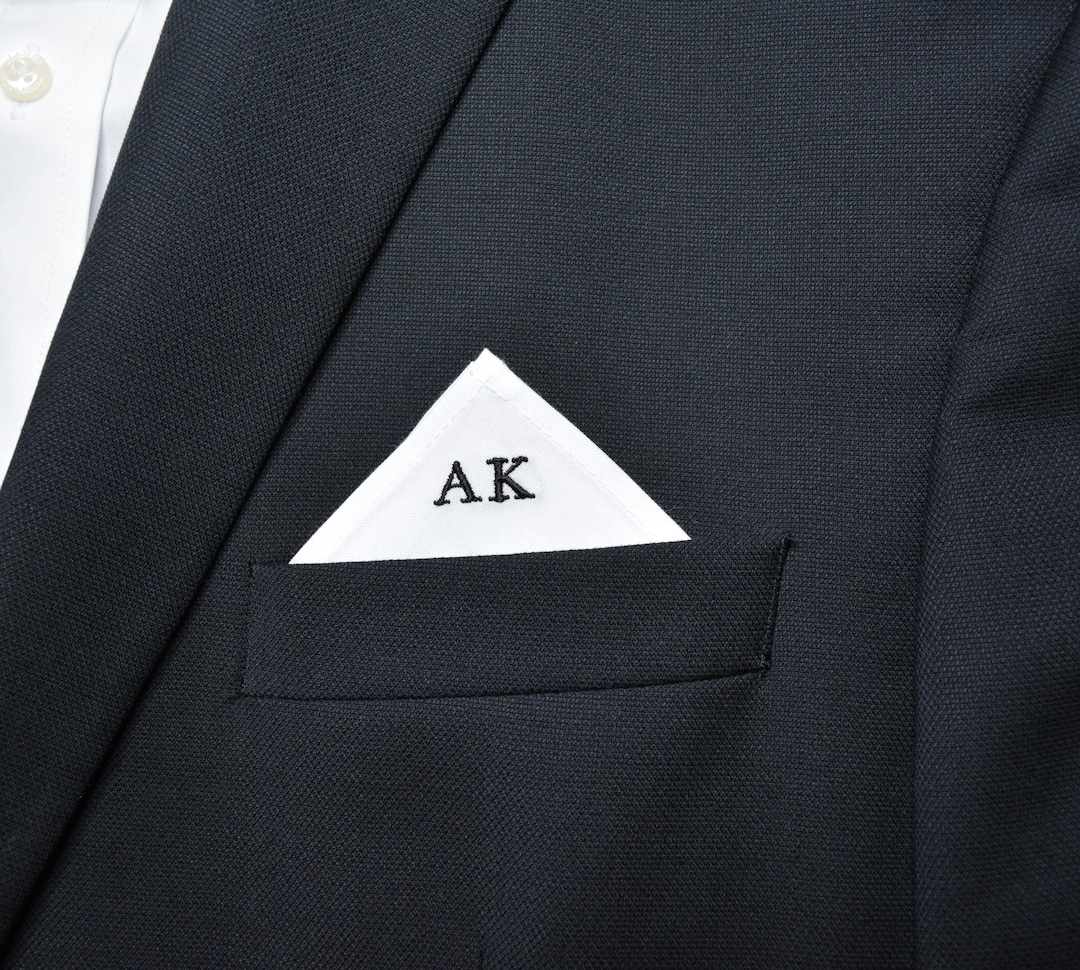 Personalized Pocket Square: Embroidered Initials, Groomsmen Gift - Etsy