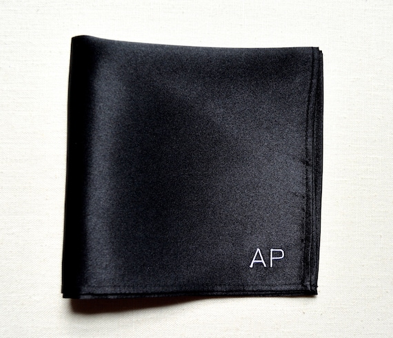 Pocket Squares Black Satin/silk/pocket Square With - Etsy