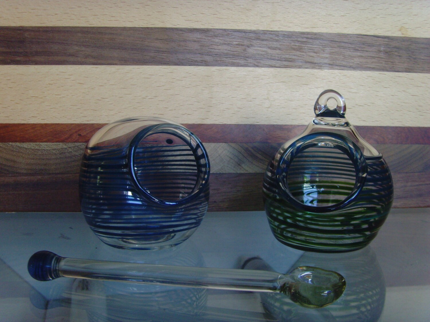 Salt Pig-hand Blown Glass With Sculpted Spoon - Etsy