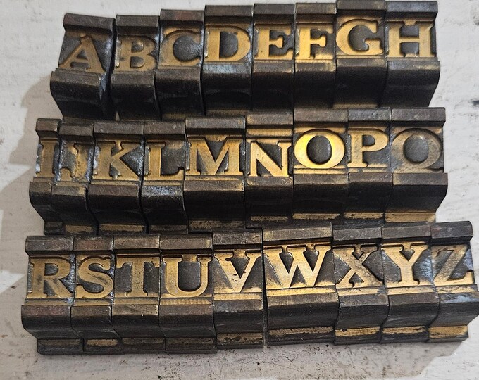 Vintage Lot Large of Ludlow Matrix Brass Letterpress to Include ...