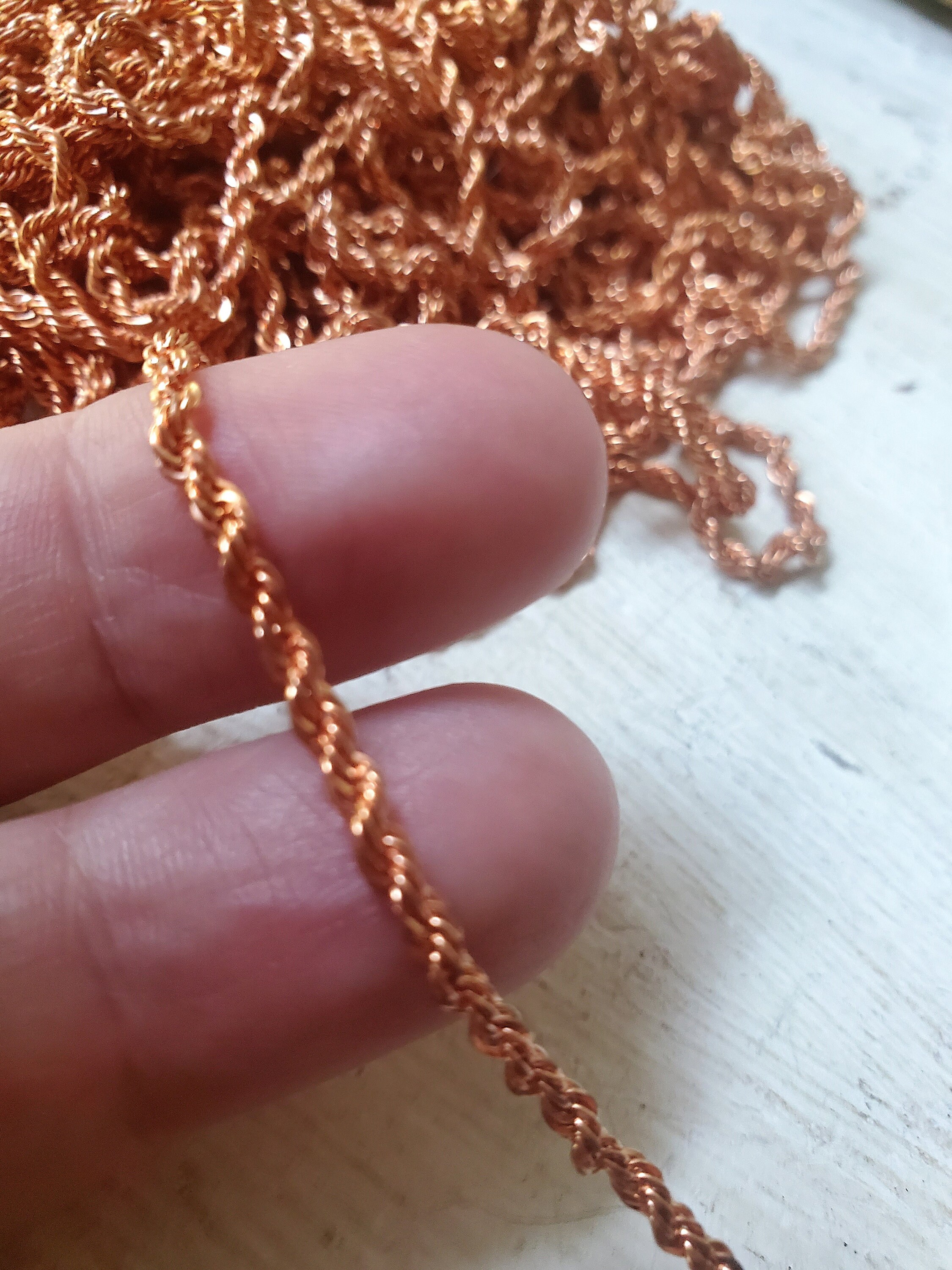 20 Feet Copper Colored Rope Chain 2mm Vintage Copper Plated - Etsy