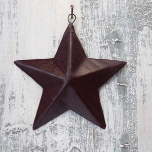 SIX 3.5 Inch Metal Stars Maroon Burgundy-brown Tin 3D Stars Barn Stars ...