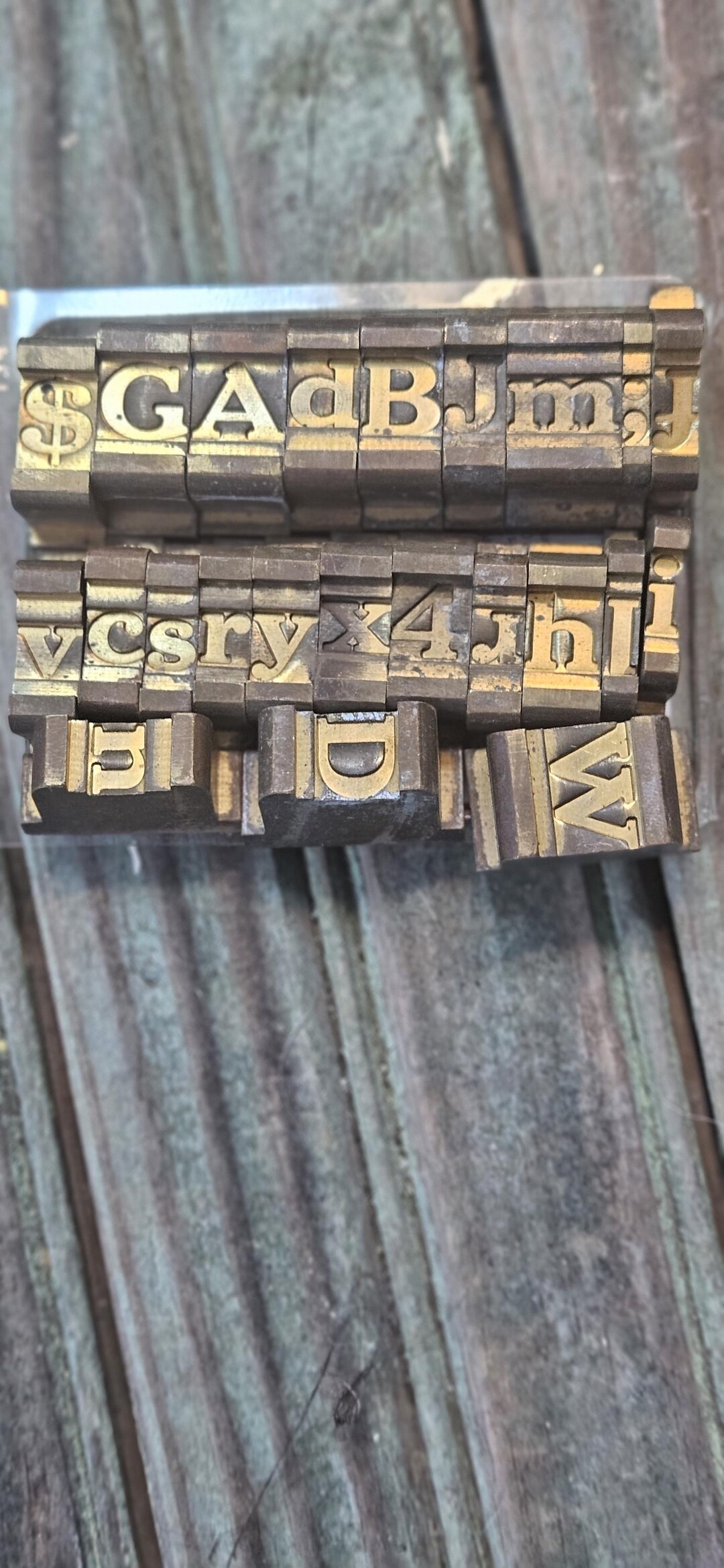 Vintage Lot Large of Ludlow Matrix Brass Letterpress to Include Letters ...