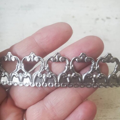 Silvertone Metal Lace Ribbon Tin Filigree Edging Decorative - Etsy