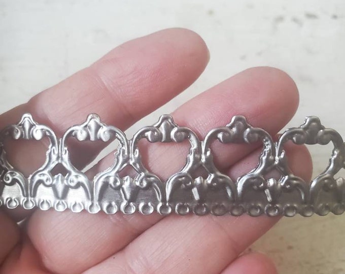 Metal Ribbon Trim Rustic Filigree Strip, Crowns, Shelves Shelf Banning ...