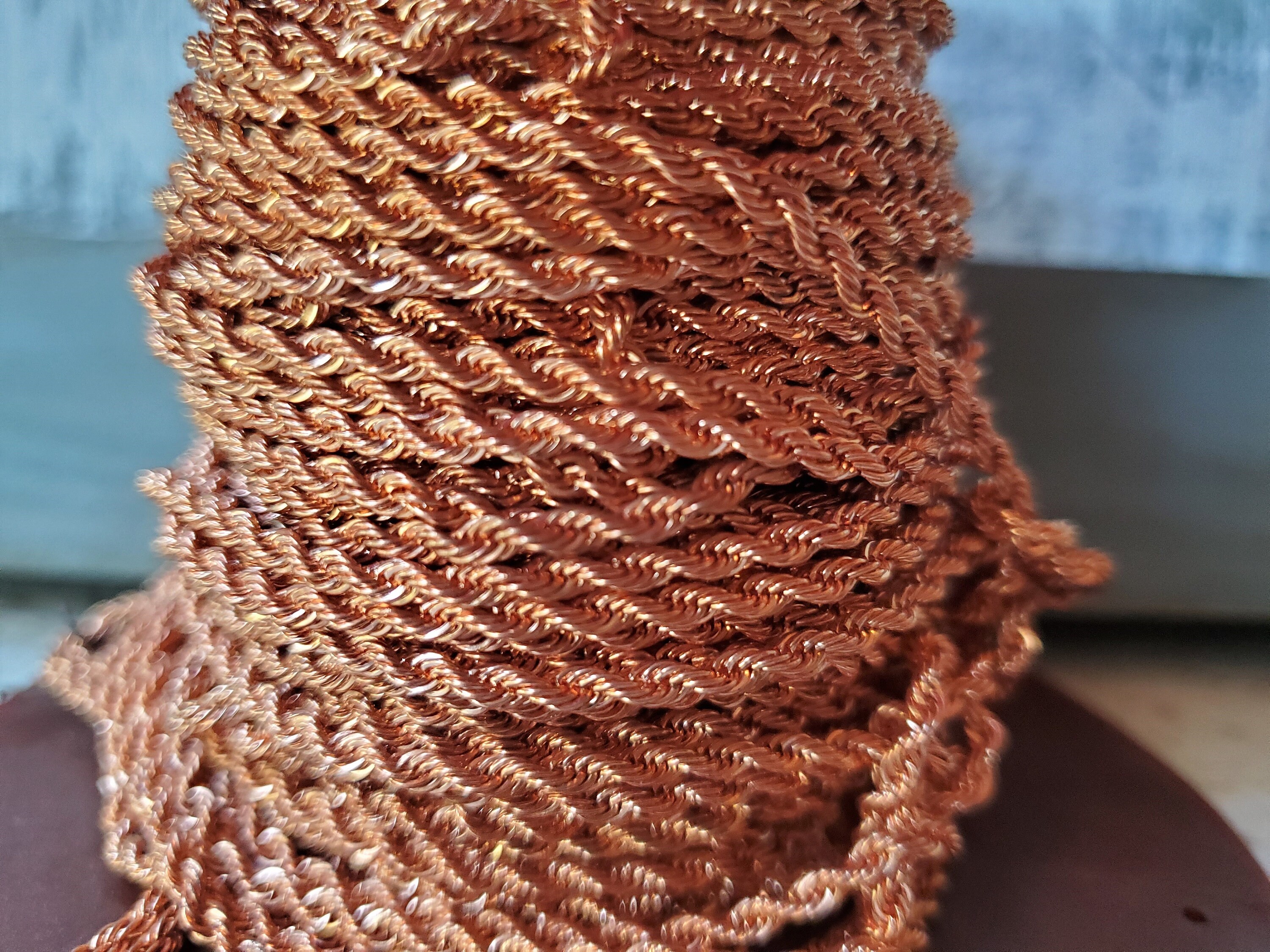 20 Feet Copper Colored Rope Chain 2mm Vintage Copper Plated - Etsy