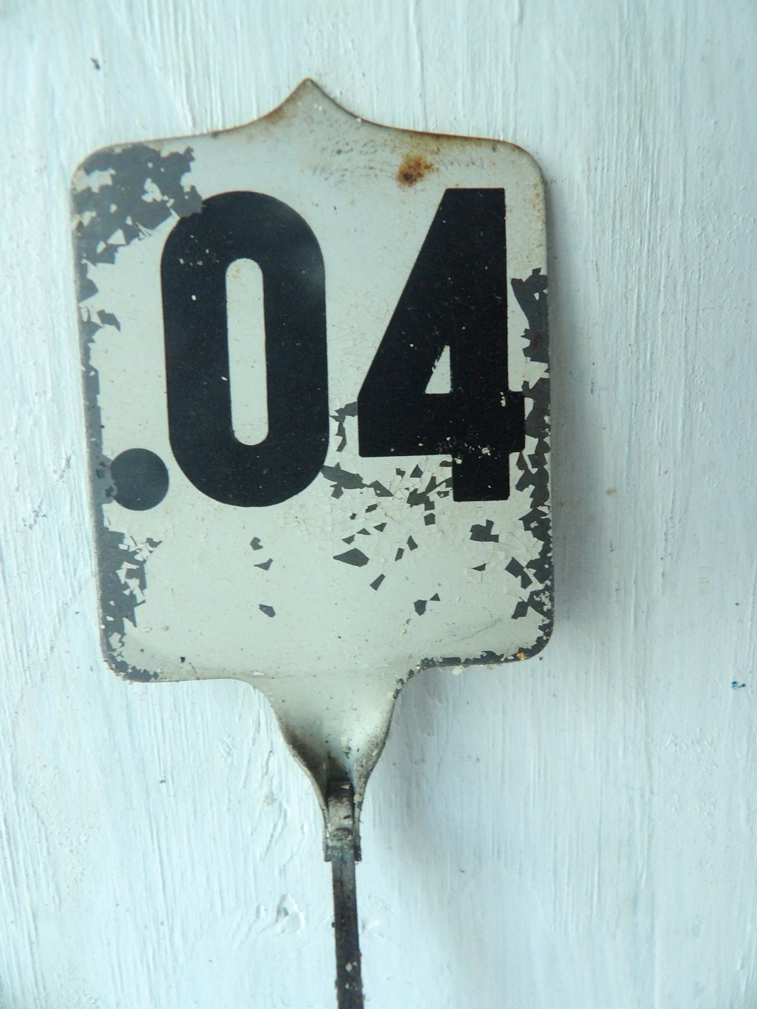 SHABBY Antique Cash Register Flag Number , 20 Cent Vintage Metal White ...