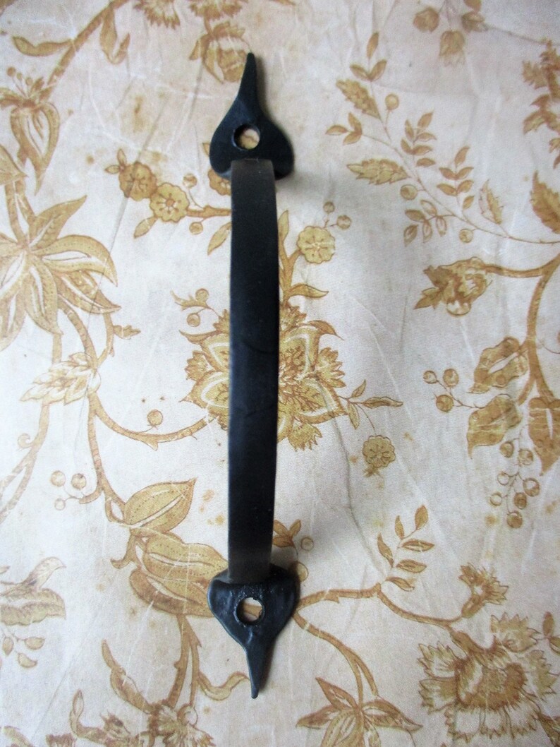 Spade tip Black metal handle pull 5 inch black finish screw | Etsy