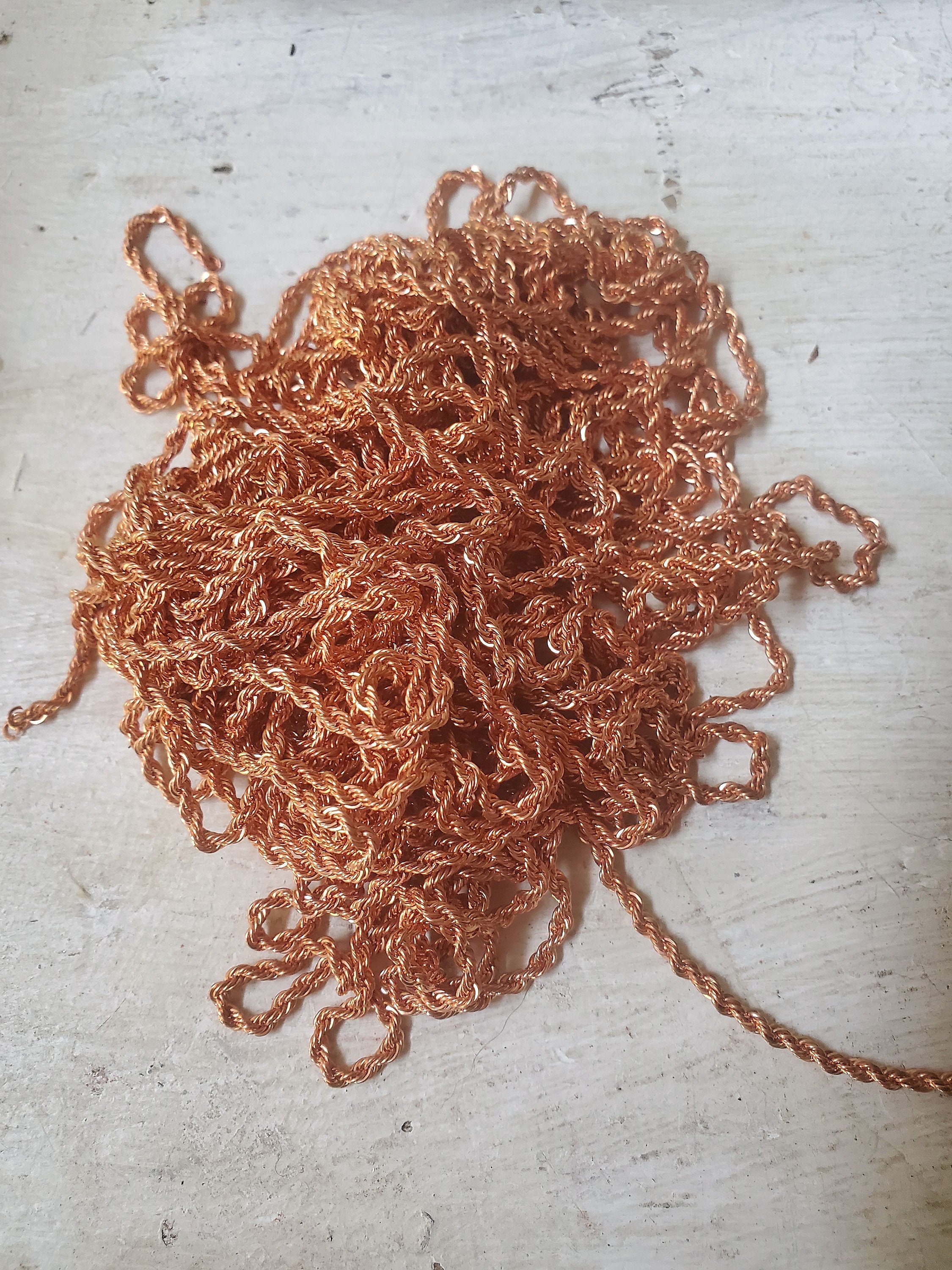 20 Feet Copper Colored Rope Chain 2mm Vintage Copper Plated - Etsy