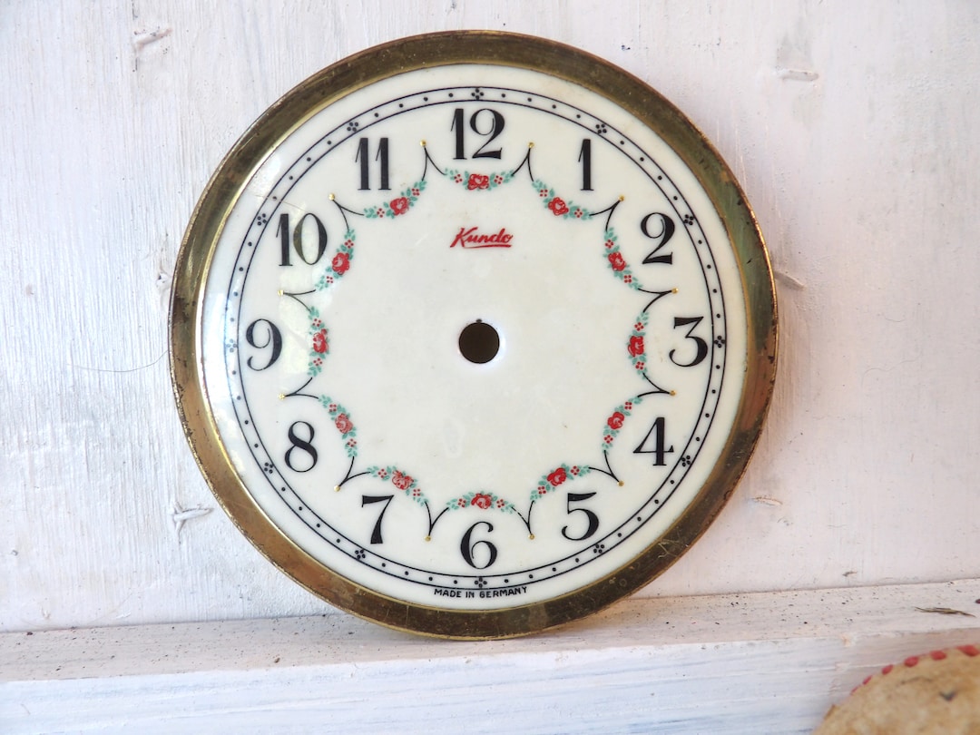 Vintage Enamel Clock Face Kundo German 4 Inch Clockface Dial Metal for ...