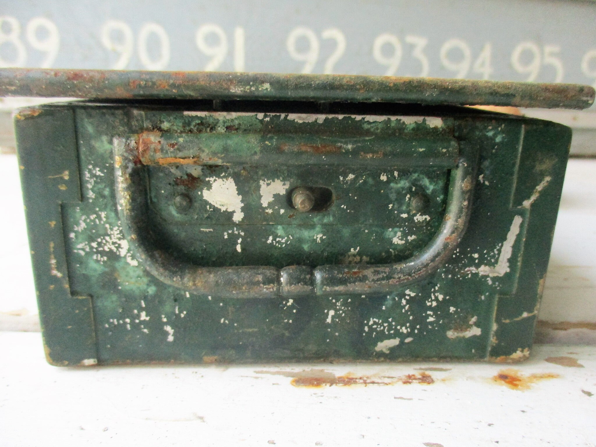 Vintage safety deposit box bank bankers box shabby green paint | Etsy