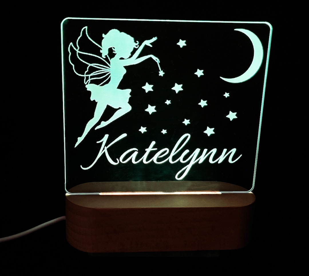 Custom Name Fairy Night Light, 7 Colors Personalized Night Light Baby ...