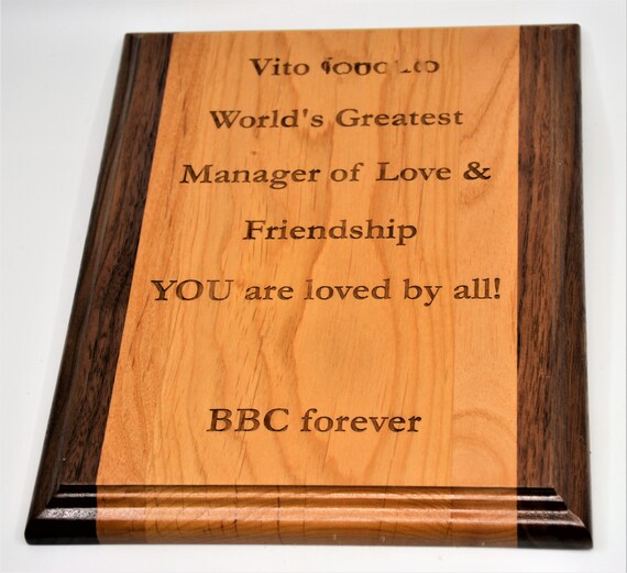 Custom Engraved and Personalized Two Tone Wooden Plaque | Etsy