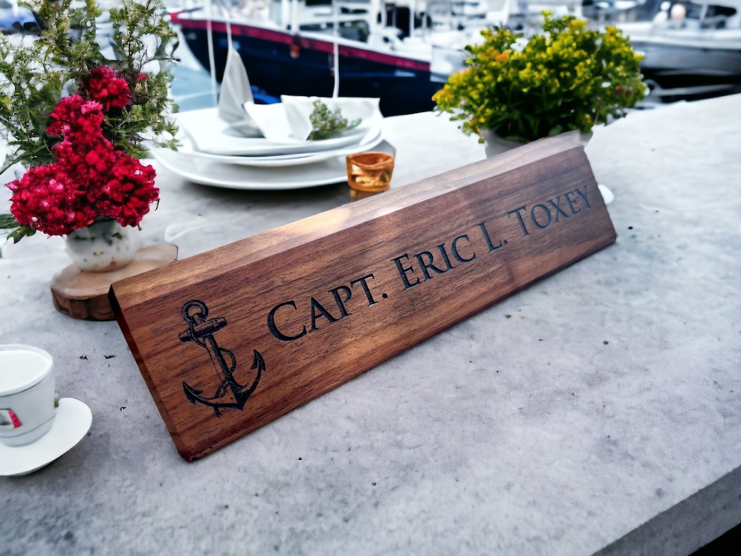 Placas de nombre de escritorio de madera personalizadas de 10 pulgadas ...