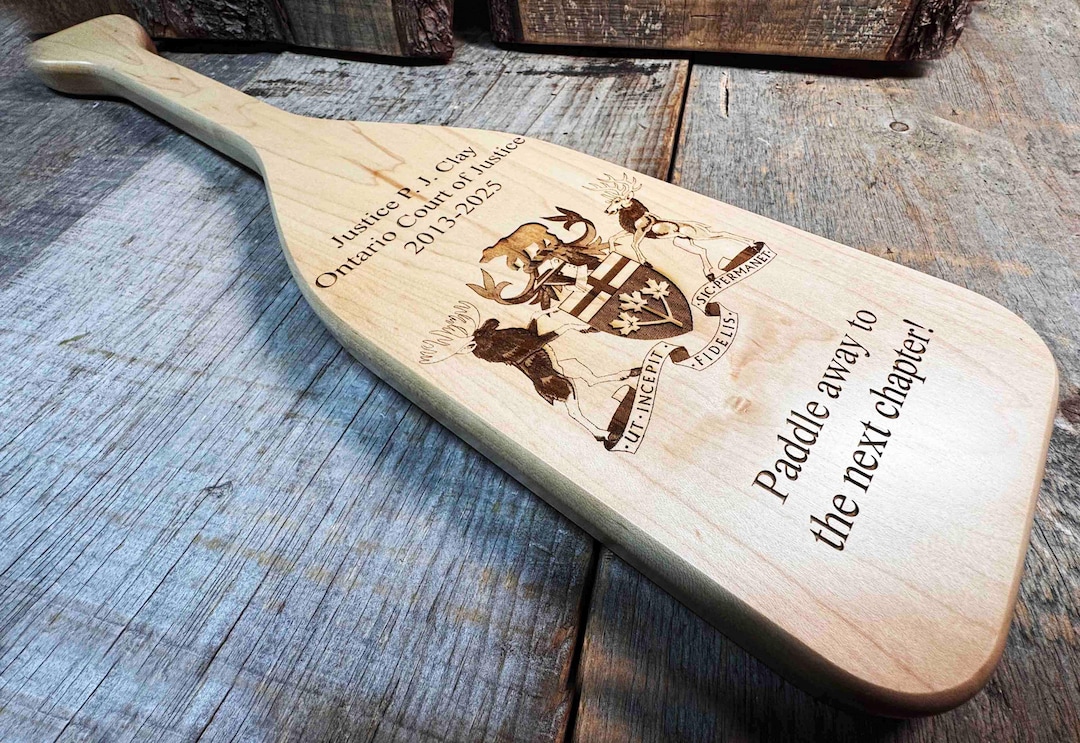 Solid Maple Oar Custom Engraved Solid Maple Oar 24" Decorative Paddle ...