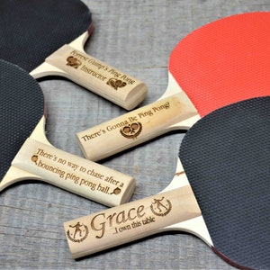 Custom Ping Pong Paddle - Any Text Engraved for Free - Table Tennis ...