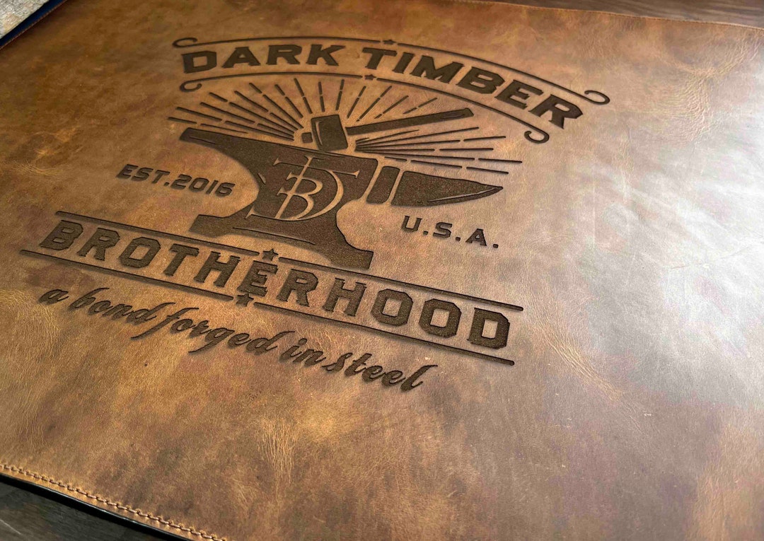 Custom Engraved Leather Desk Mat, Custom Size Desk Pad, Personalized ...