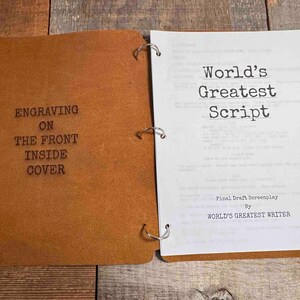 Custom Engraved Leather Script Binder – Personalized Screenplay Binder ...
