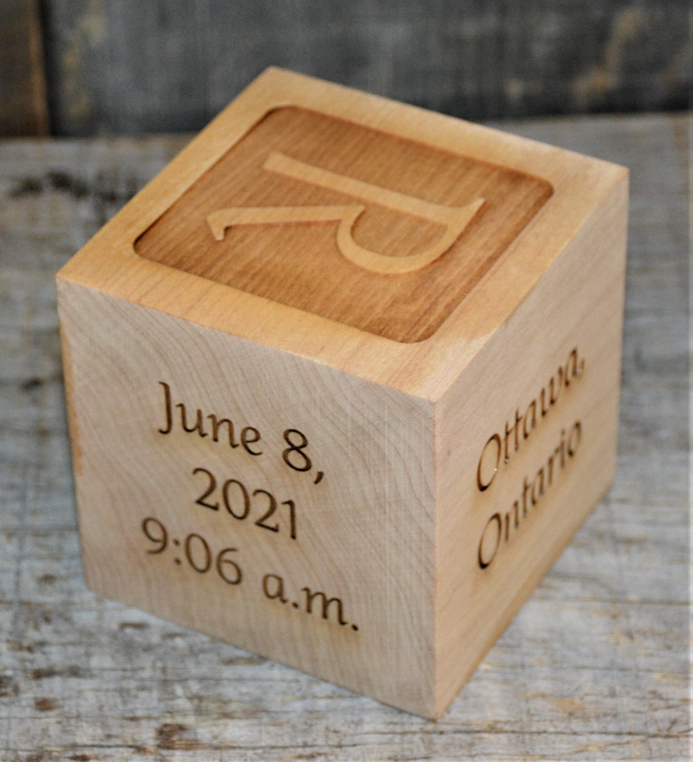 Personalized Wooden Baby Blocks Solid Hard Maple Christening | Etsy