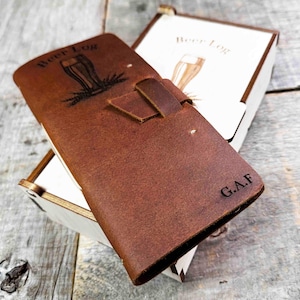 Beer Log Journal Premium Leather Custom Engraved and Personalized All ...