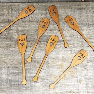 Mini Oars Engraved and Cut by Laser as Requested. Maple or Cherry Wood ...