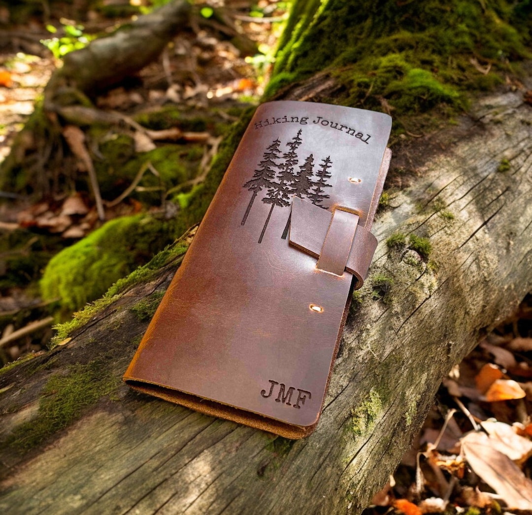 Hiking Log Journal Premium Leather Custom Engraved and Personalized All ...