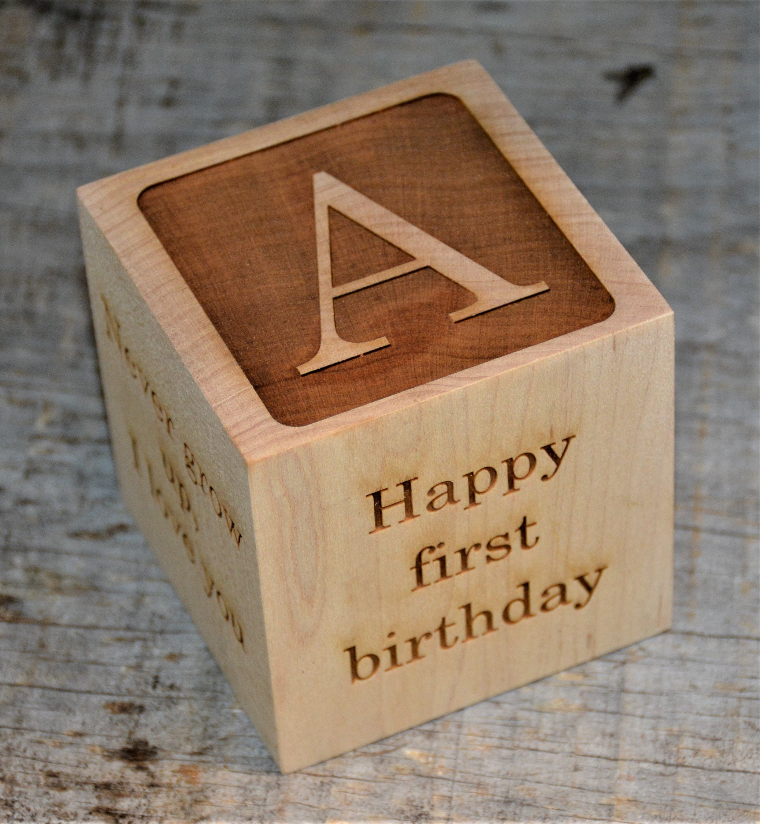 Personalized Wooden Baby Blocks Solid Hard Maple Christening | Etsy