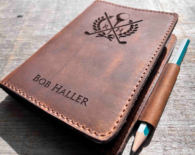 Engraved Leather Golf Log, Laser Engraved Personalized, Diary, Notebook ...