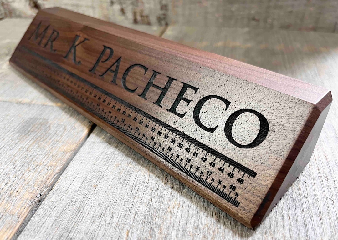 Placas de nombre de escritorio de madera personalizadas, madera de ...
