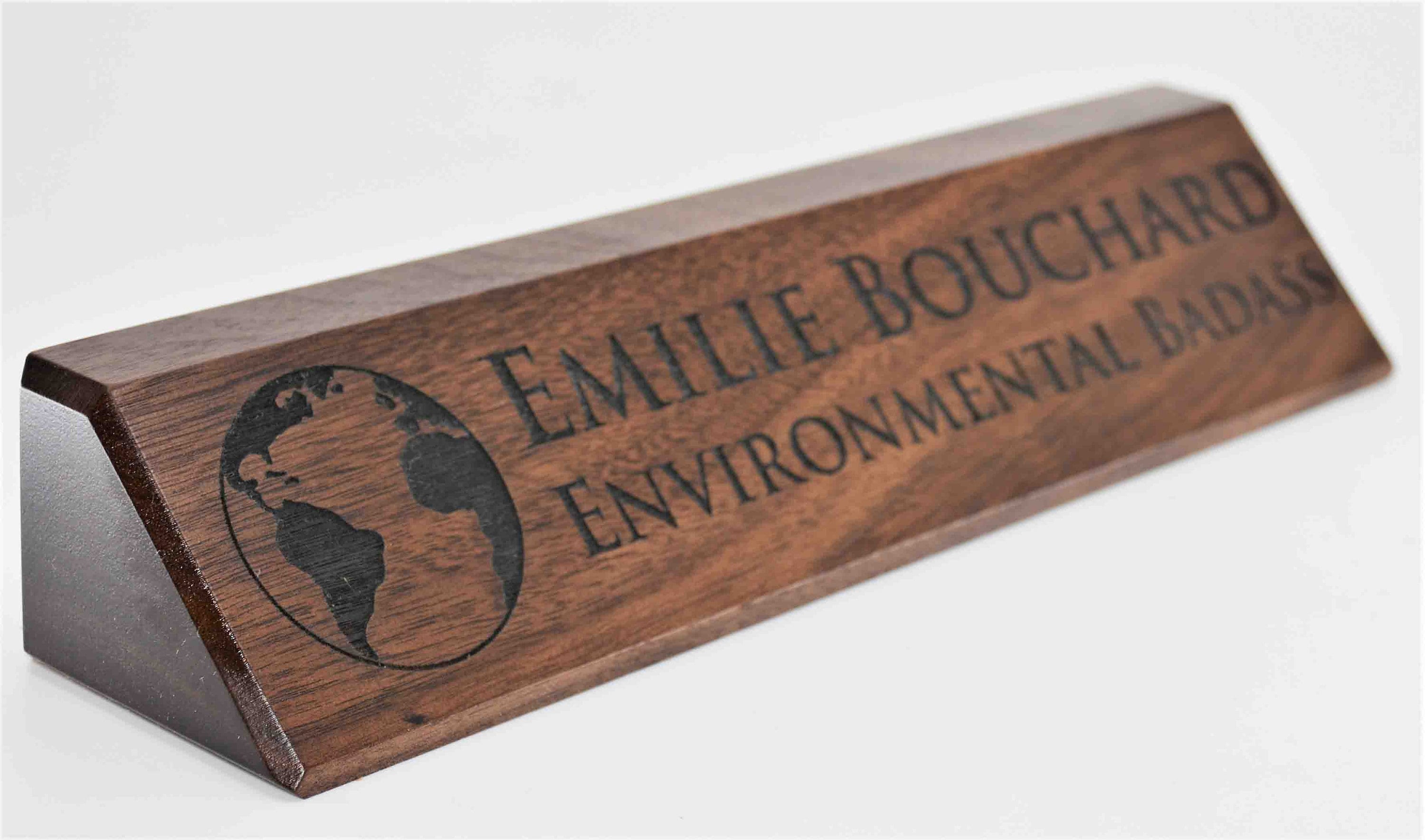 Engraved Wooden Desk Name Plates 10 Inch solid Walnut wood custom ... Engraved Wooden Desk Name Plates 10 Inch solid Walnut wood custom ...