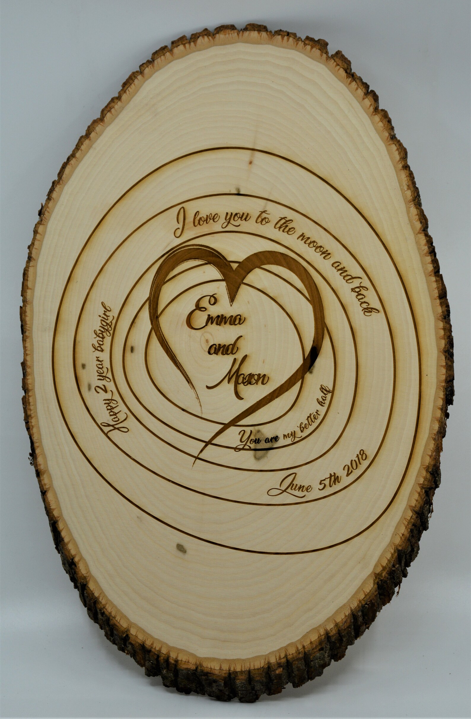 Tree Slice With Custom Engraving Wooden Sign Custom Sign | Etsy Canada