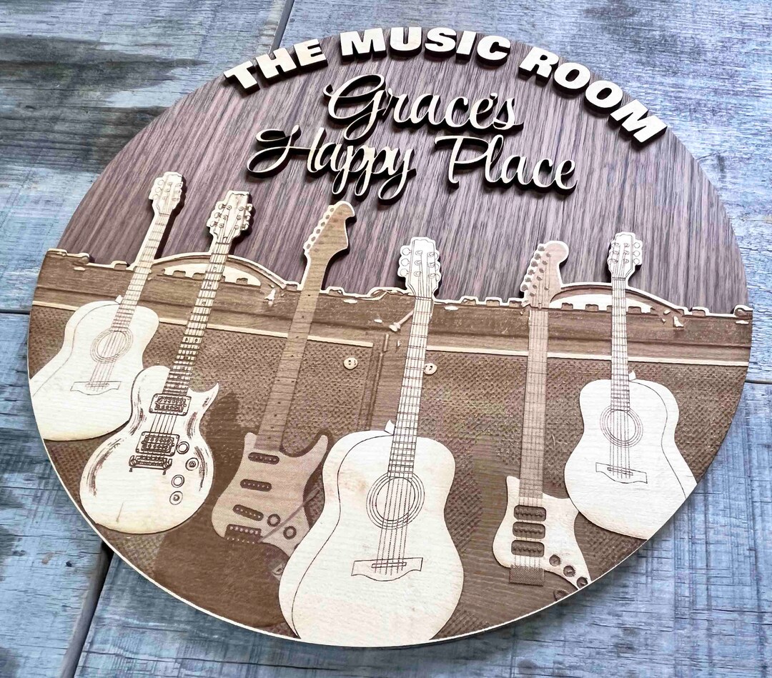 Custom Circular Dual Layer Wooden Sign. Engraved and Cut by Laser ...