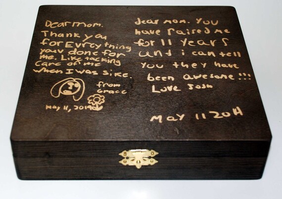 Handwriting Engraved into this Custom Engraved Wooden Box | Etsy