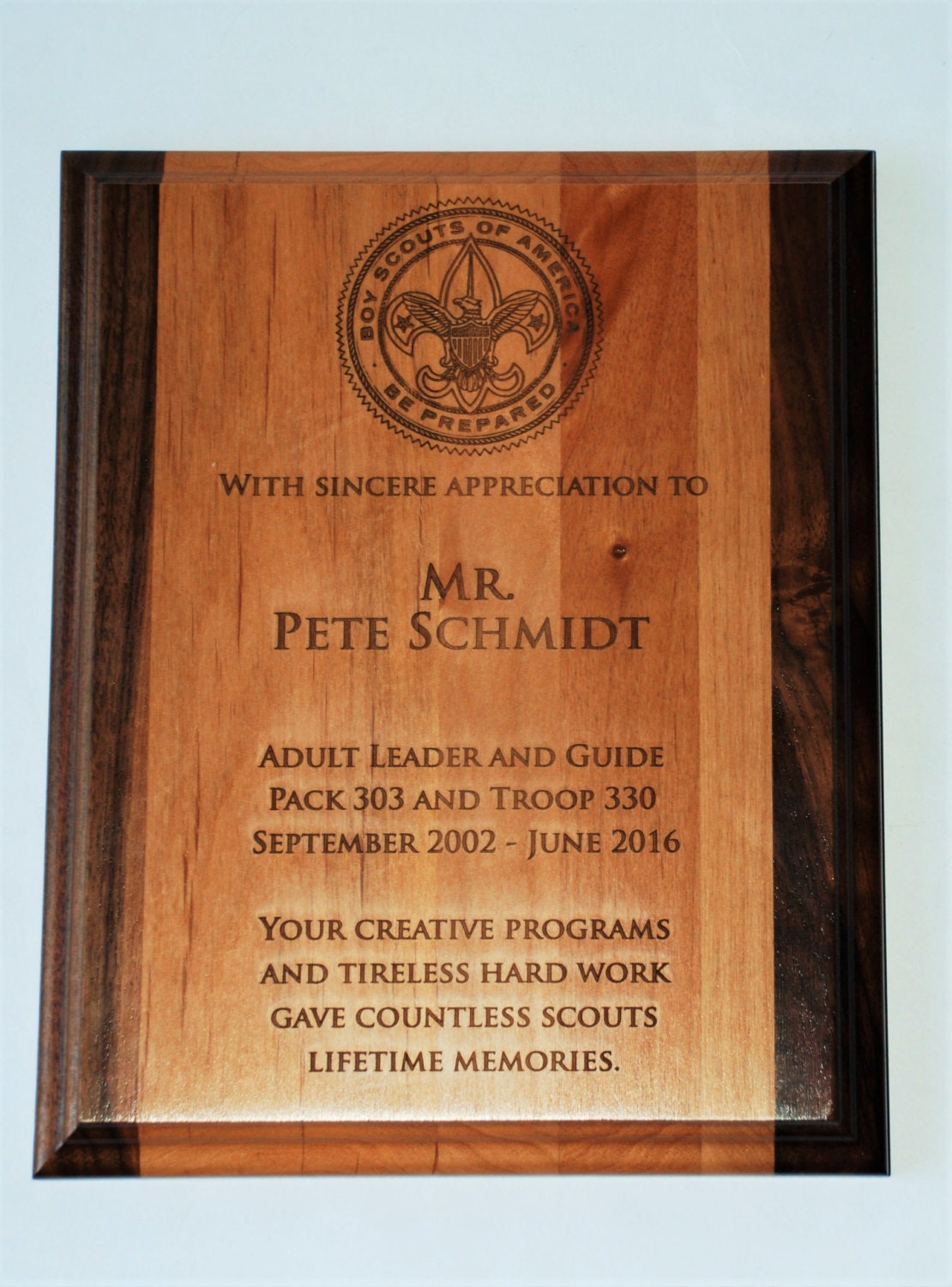 Custom Engraved and Personalized Two Tone Wooden Plaque | Etsy