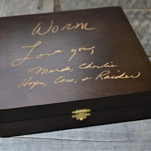 Handwriting Engraved Into This Custom Engraved Wooden Box, Mothers Day ...
