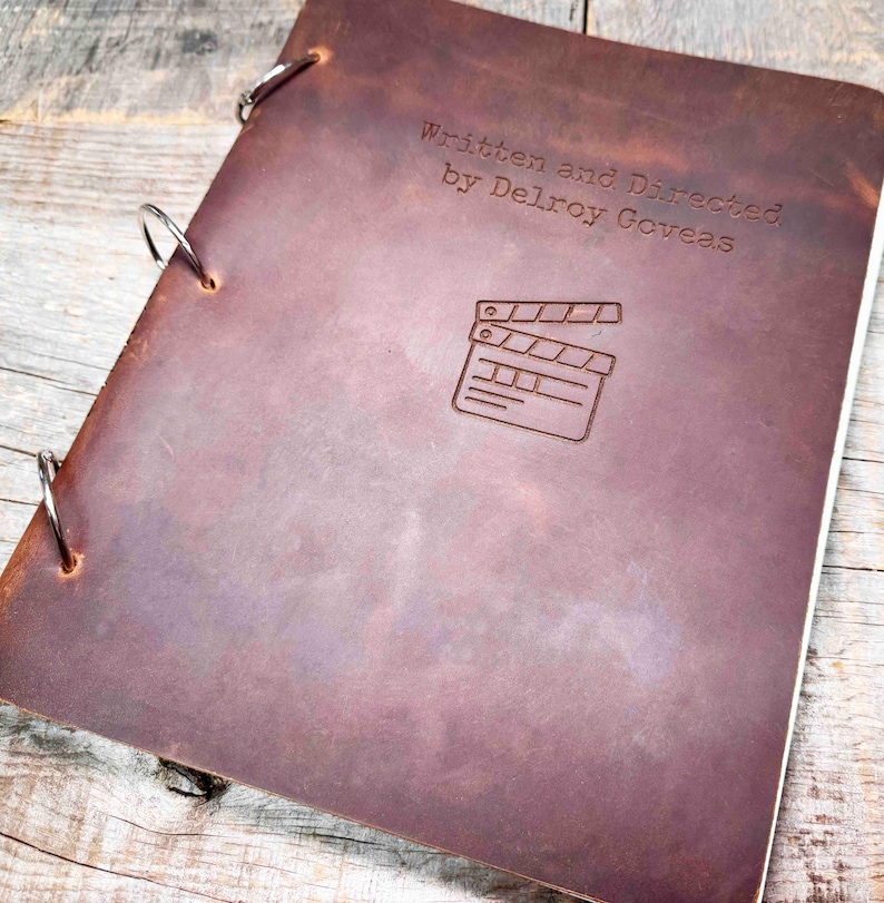 Custom Engraved Leather Script Binder – Personalized Screenplay Binder ...