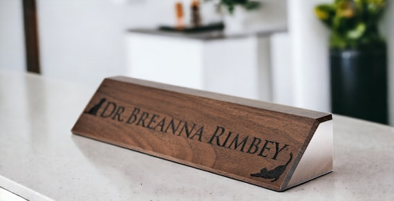 Engraved Name Plate Dayspring Personalized Rosewood Desk Wedge Name ...