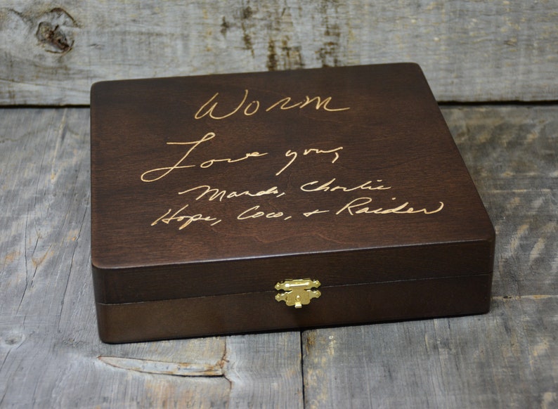 Handwriting Engraved Into This Custom Engraved Wooden Box - Etsy