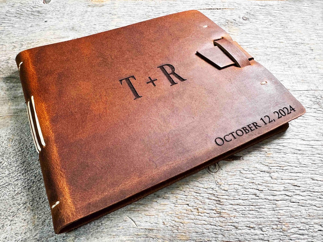 Large Guest Registry, Leather, Wedding Registry, Personalized, Guest ...