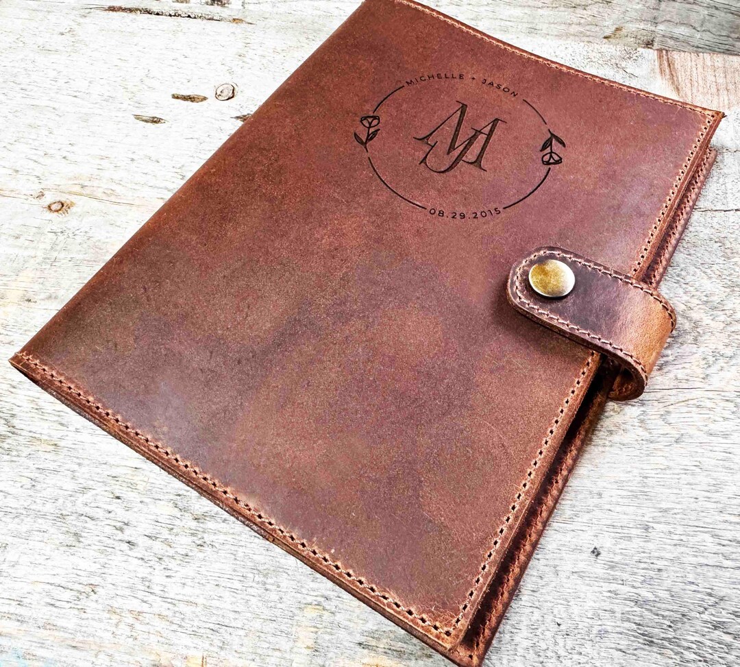 Engraved Refillable Journal, Snap Closure Personalized, Customized ...