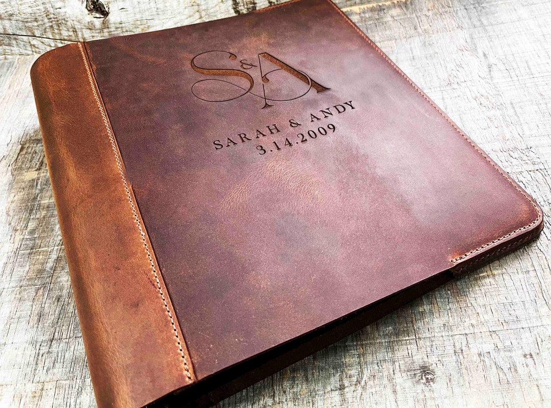 Premium Leather Binder Cover Custom Engraved and Personalized by Laser ...