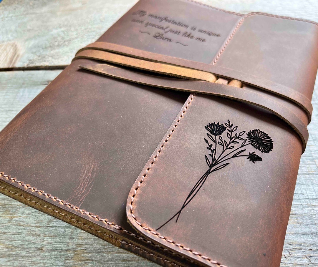Engraved Leather Journal Refillable, Personalized, Engraved , Diary ...
