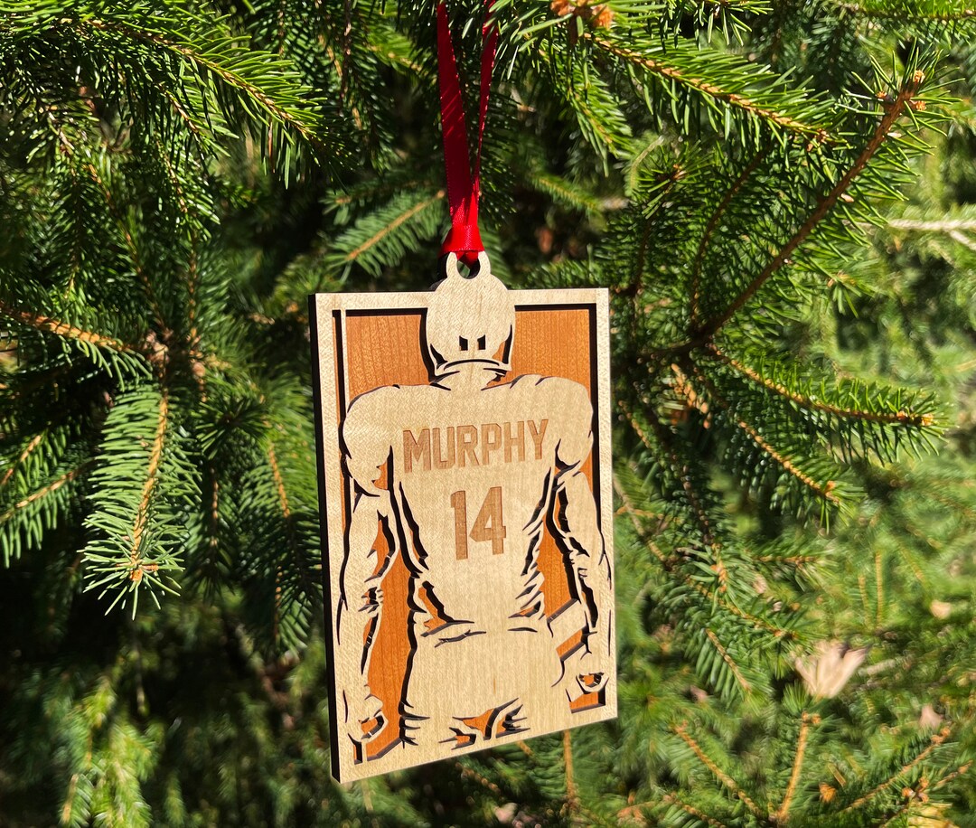 Football Player Old Fashioned Custom Engraved Christmas Ornaments ...